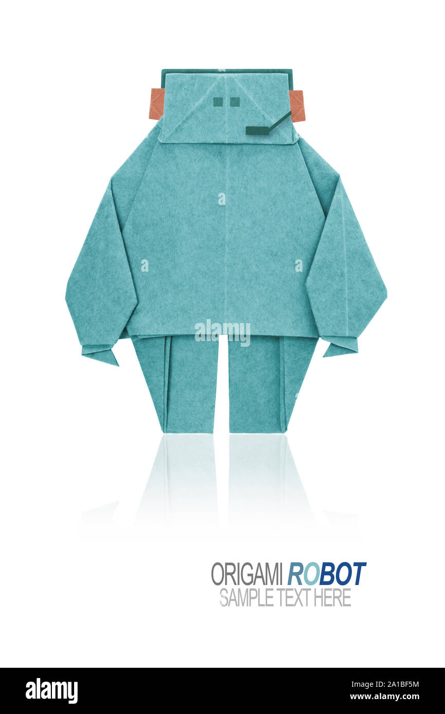 Paper origami robot Stock Photo - Alamy