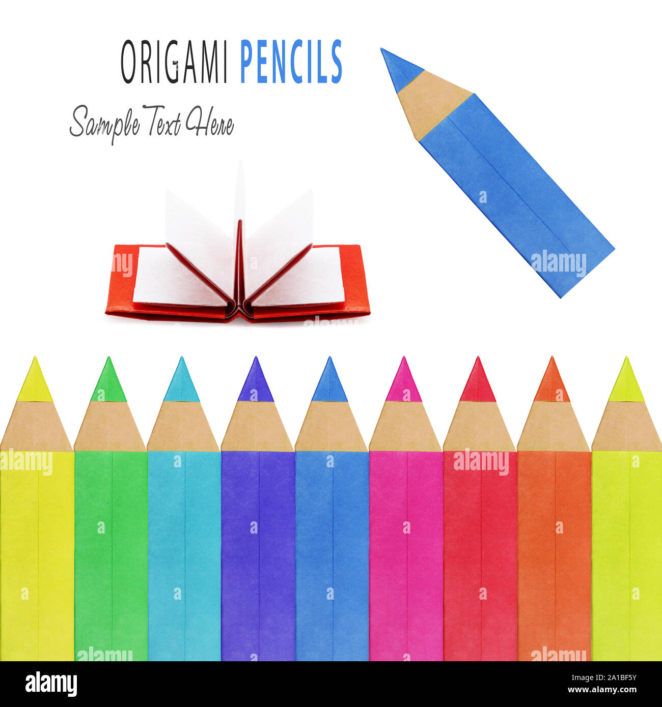 Origami pencils isolated Stock Photo - Alamy