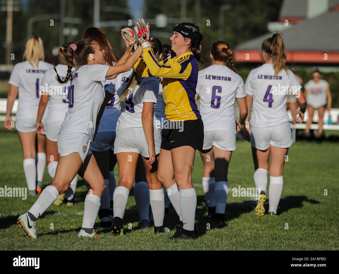 Soccer action with Lewiston vs Lakeland High School in Rathdrum, Idaho ...