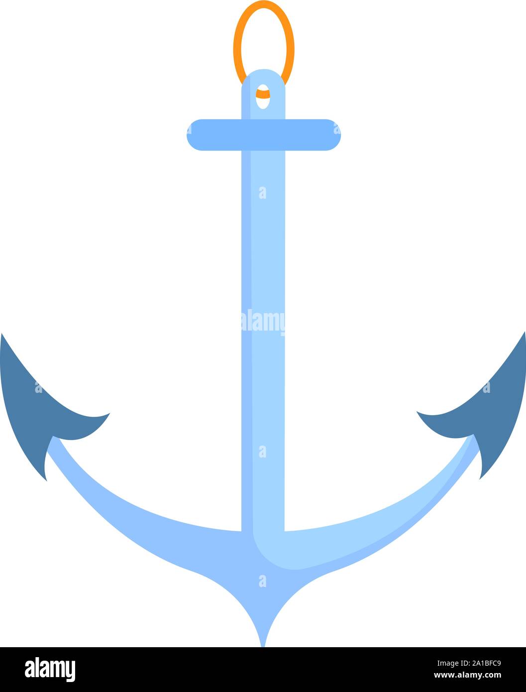 Blue anchor, illustration, vector on white background Stock Vector ...