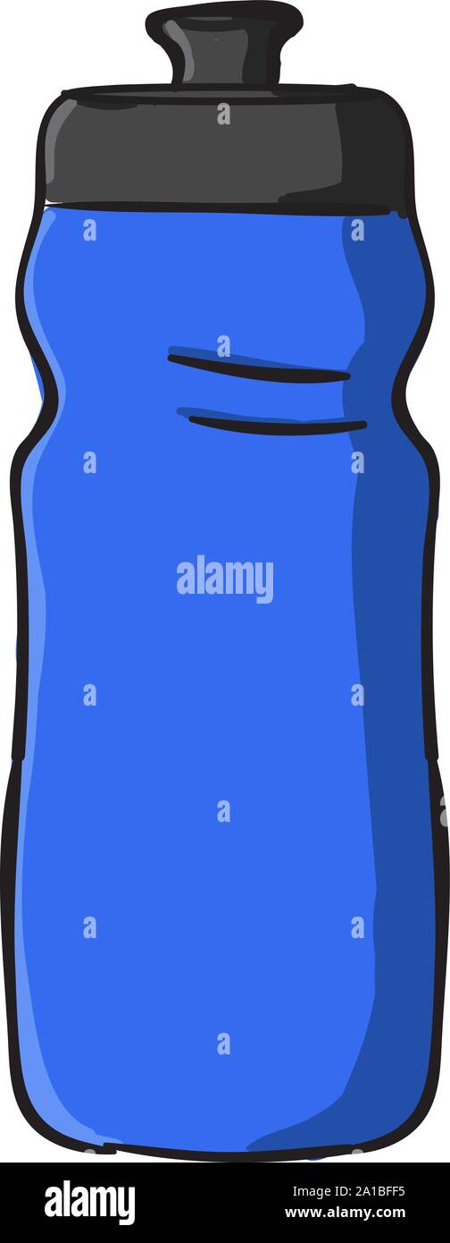 Blue bottle, illustration, vector on white background Stock Vector ...