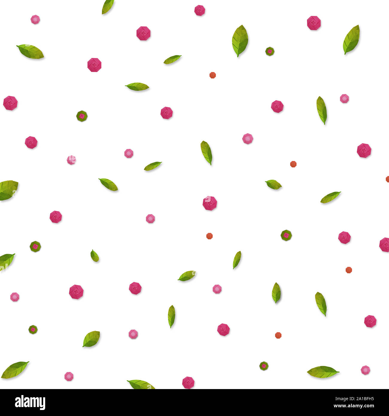 Origami paper pink rose pattern Stock Photo - Alamy