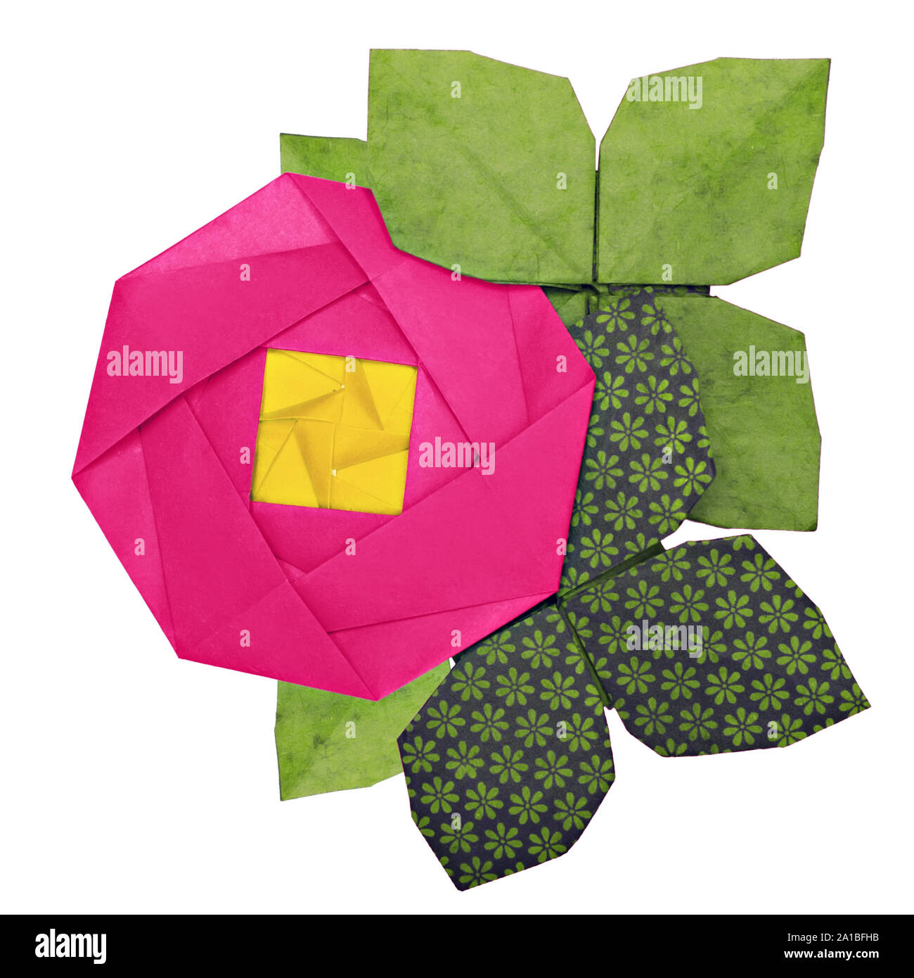 Origami paper pink rose Stock Photo - Alamy