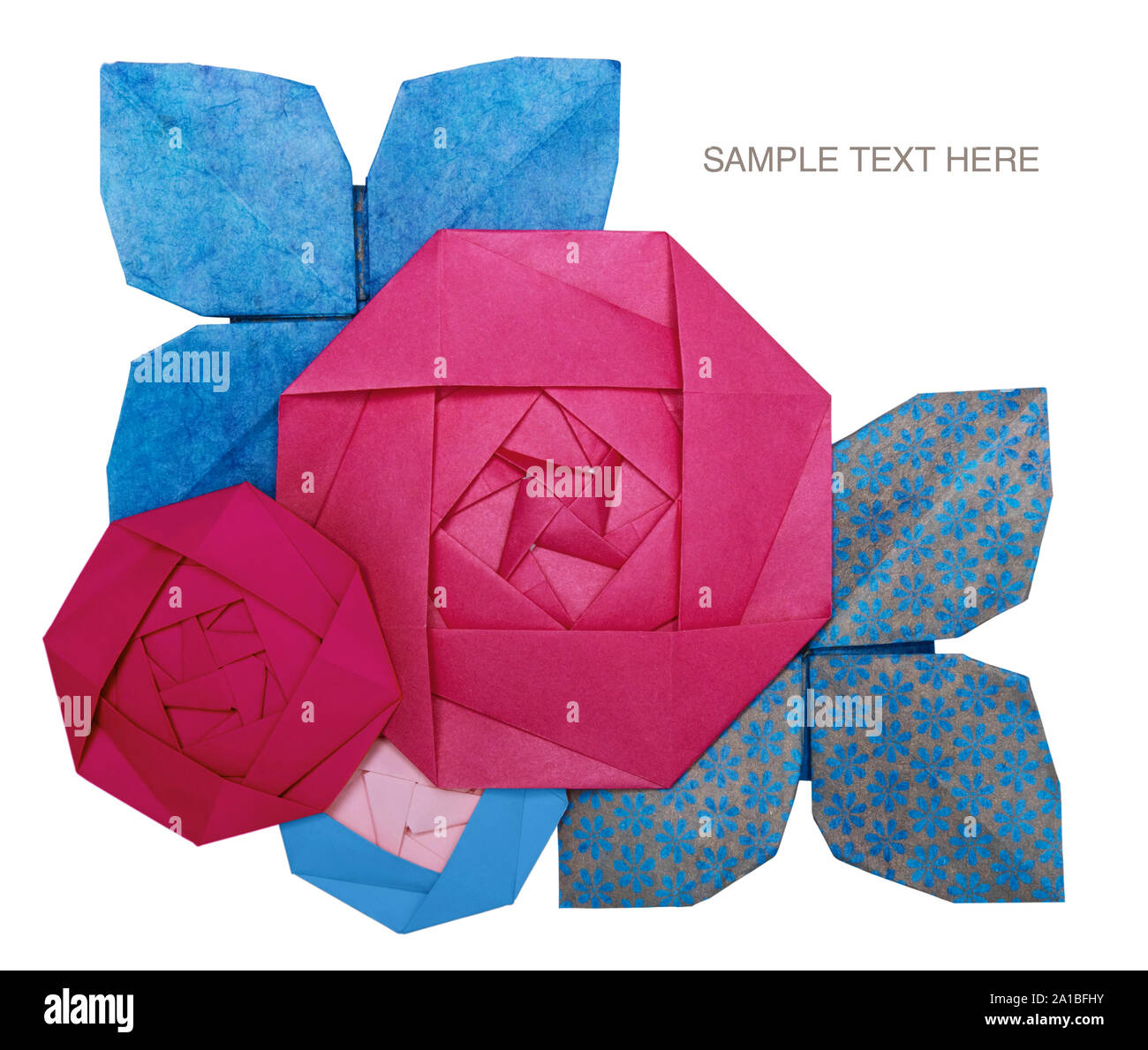 Origami paper pink rose Stock Photo - Alamy