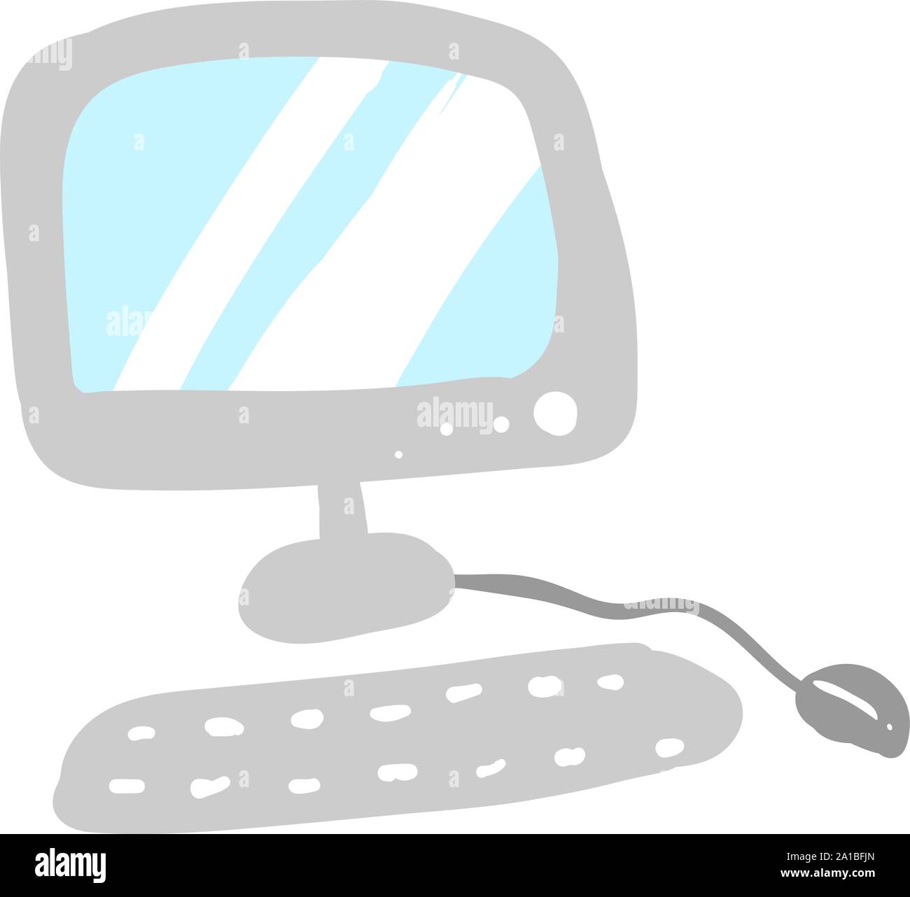 White PC, illustration, vector on white background Stock Vector Image ...