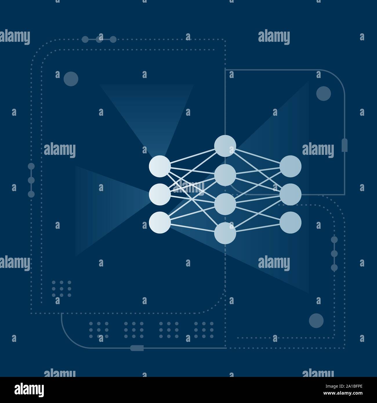 Artificial intelligence, deep learning, machine learning design concept ...