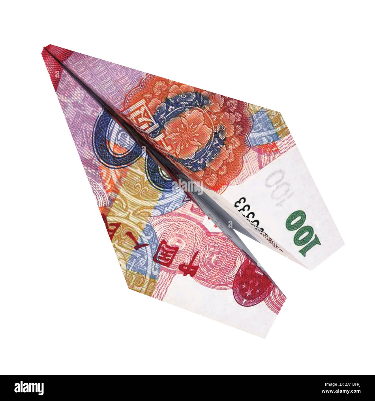 Illustration money airplane fly on isolated white background Stock ...