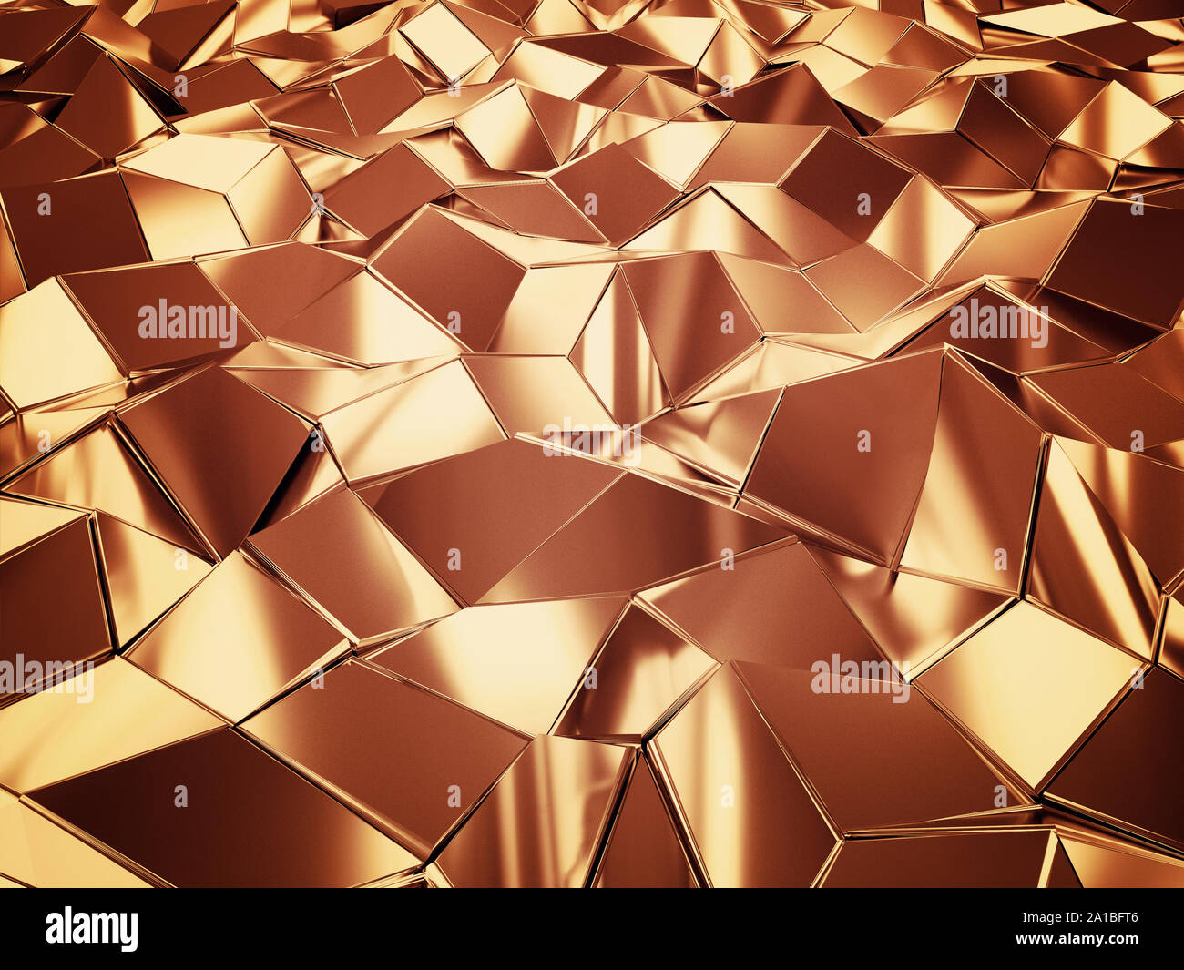 Geometric three dimensional metal pink gold background Stock Photo - Alamy