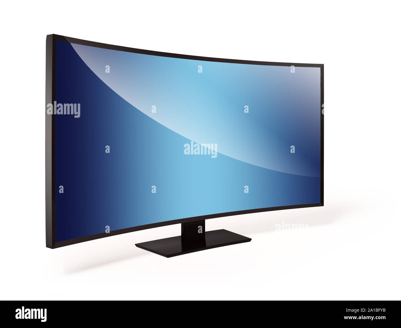 3d illustration of computer semicircular monitor Stock Photo - Alamy