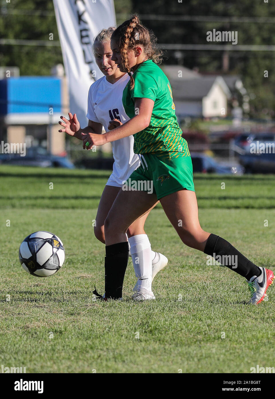 Soccer action with Lewiston vs Lakeland High School in Rathdrum, Idaho ...