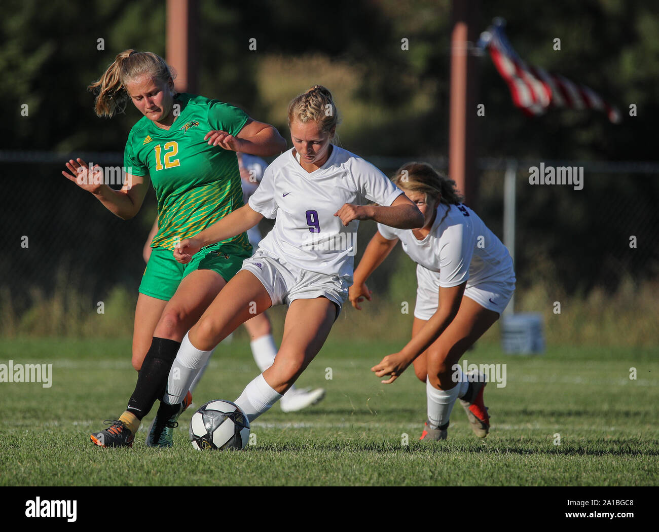 Soccer action with Lewiston vs Lakeland High School in Rathdrum, Idaho ...