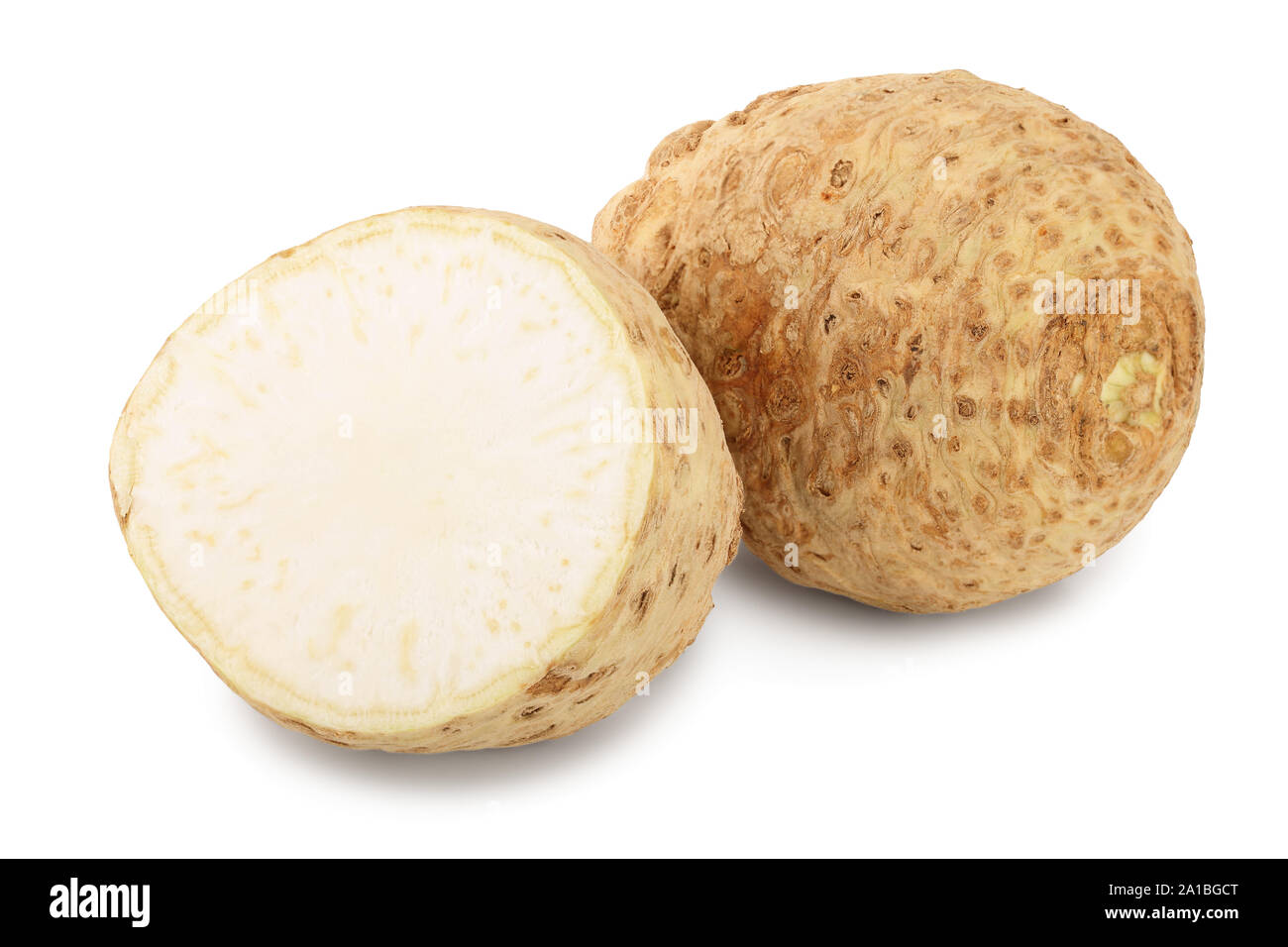 Fresh celery root isolated on white background Stock Photo - Alamy