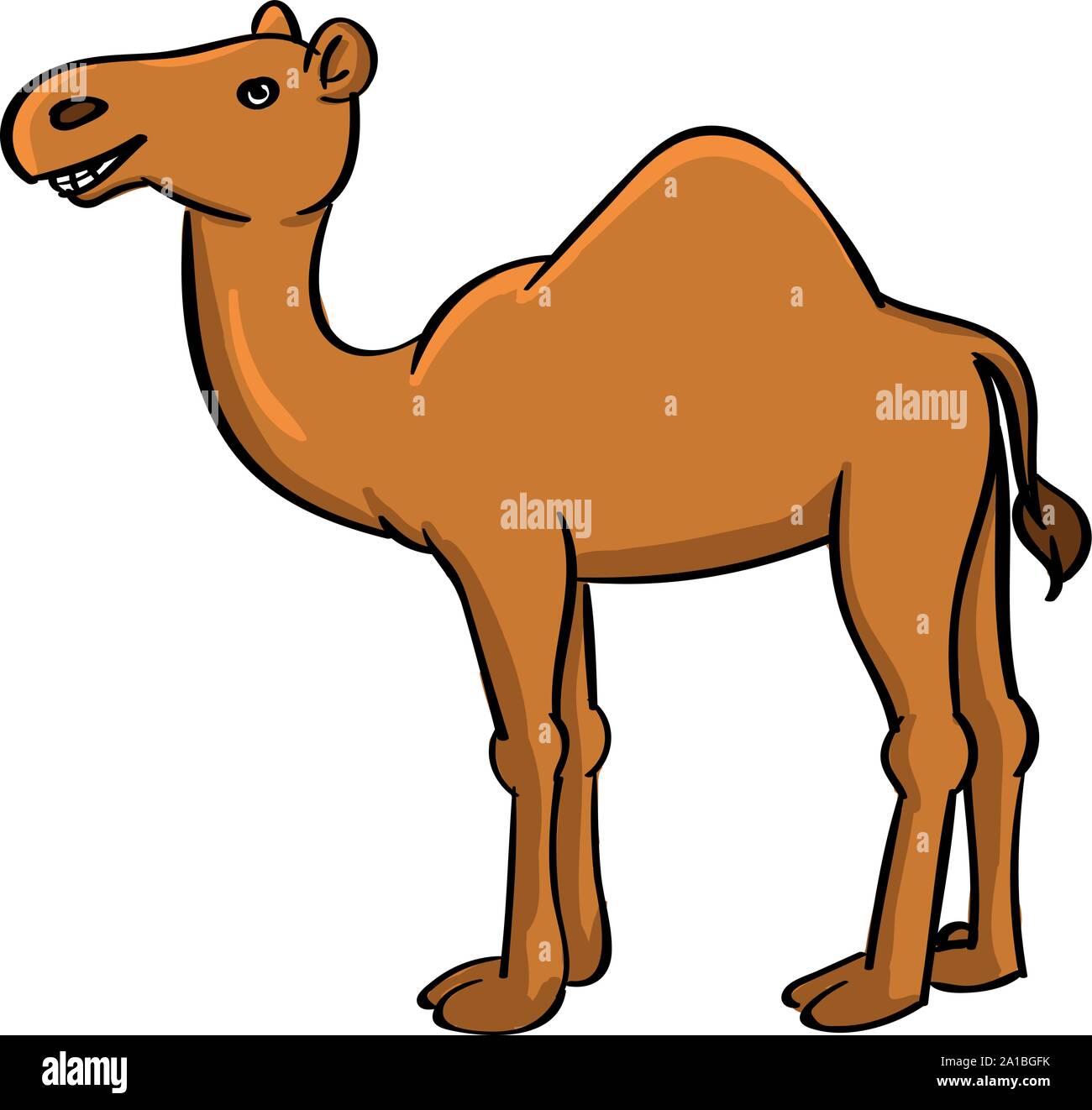 Camel, illustration, vector on white background Stock Vector Image ...