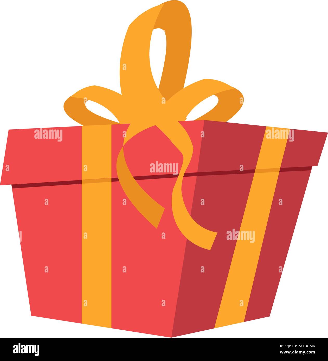 Red big present, illustration, vector on white background Stock Vector ...