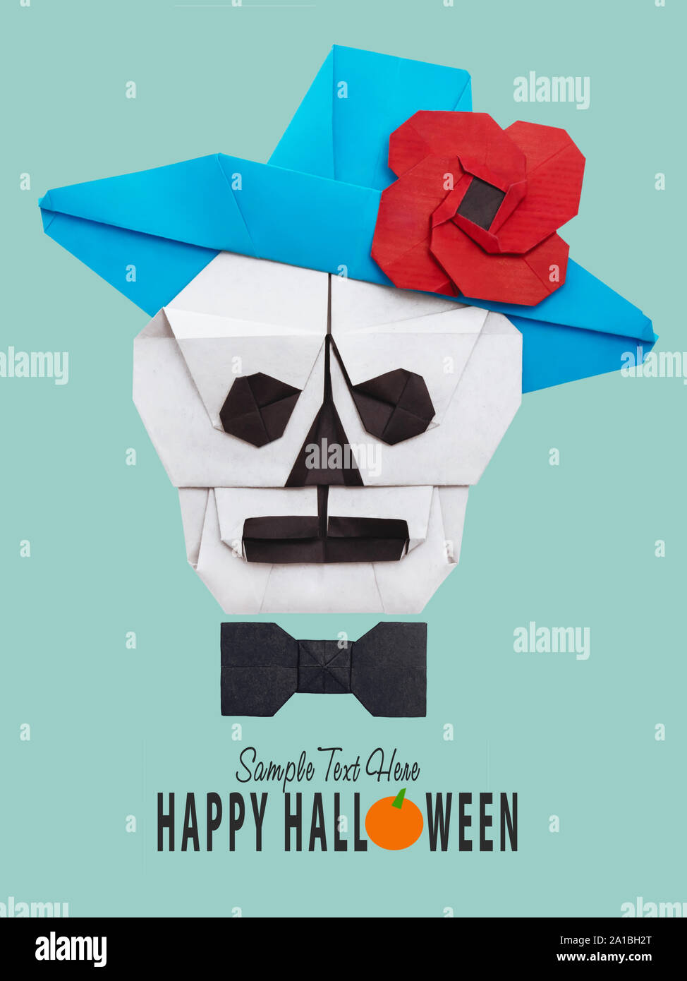 Origami skull in hat Stock Photo - Alamy