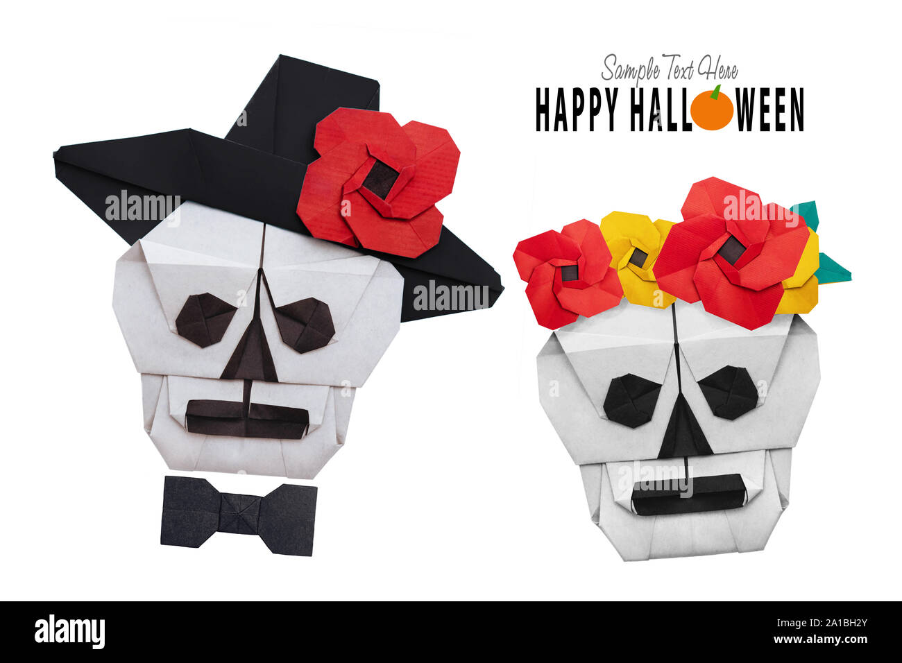 Origami skull in hat Stock Photo - Alamy