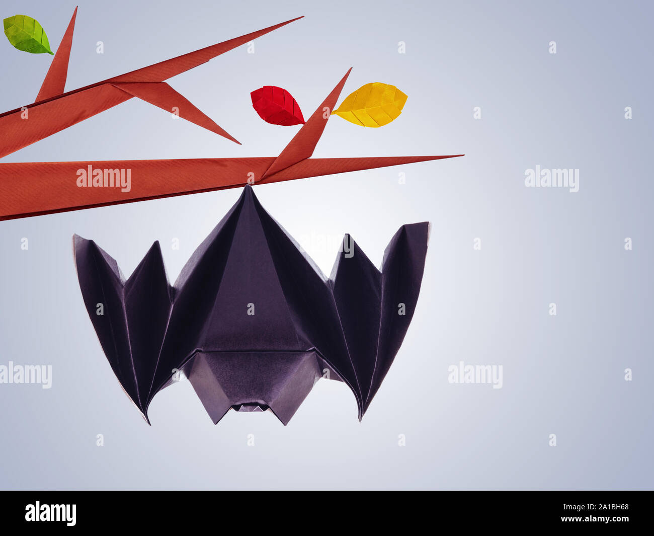 Origami flying bat Stock Photo - Alamy