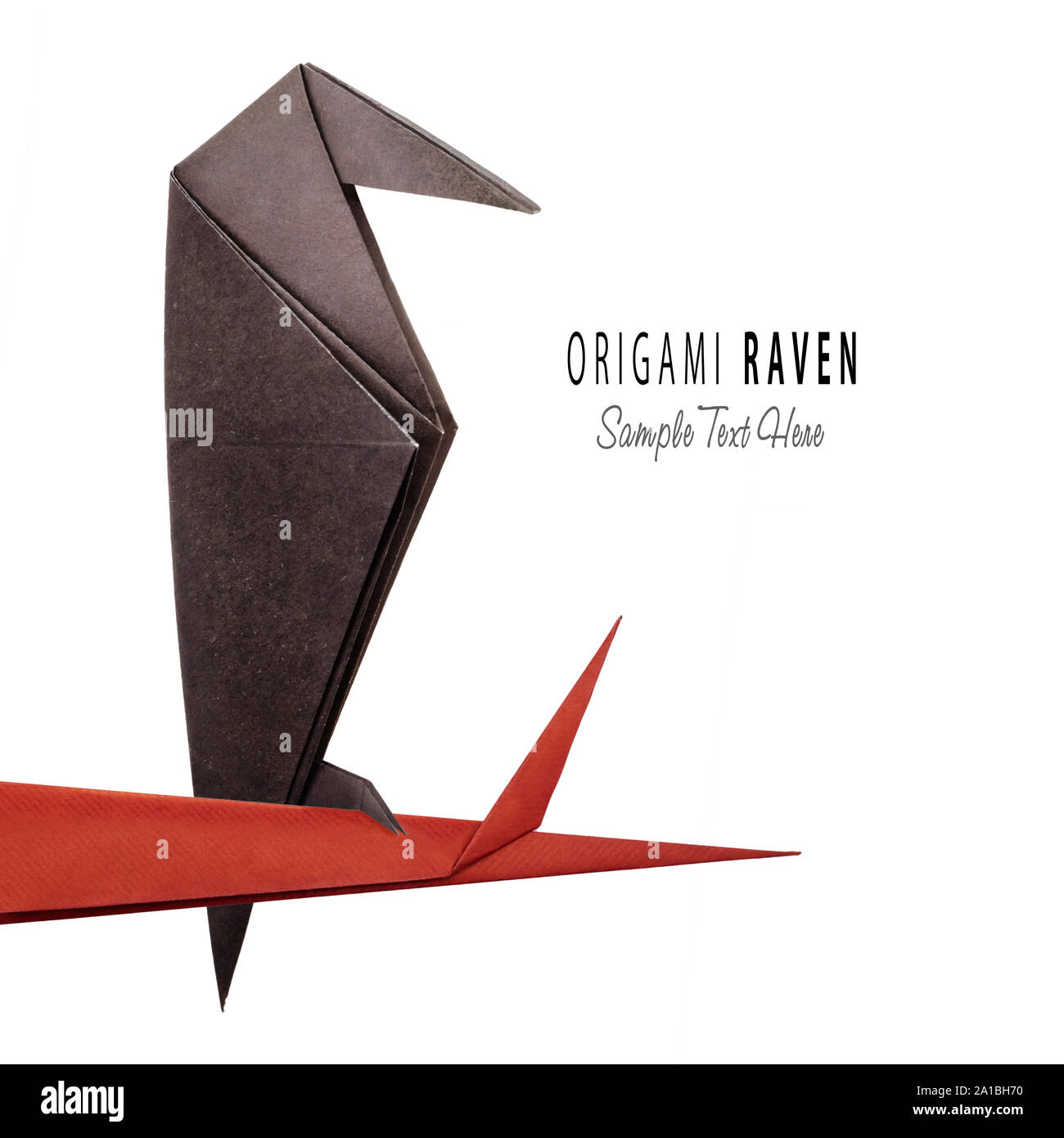 Origami paper halloween raven Stock Photo - Alamy