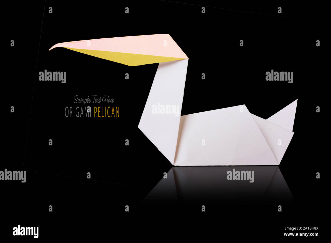 Origami paper pelican Stock Photo - Alamy