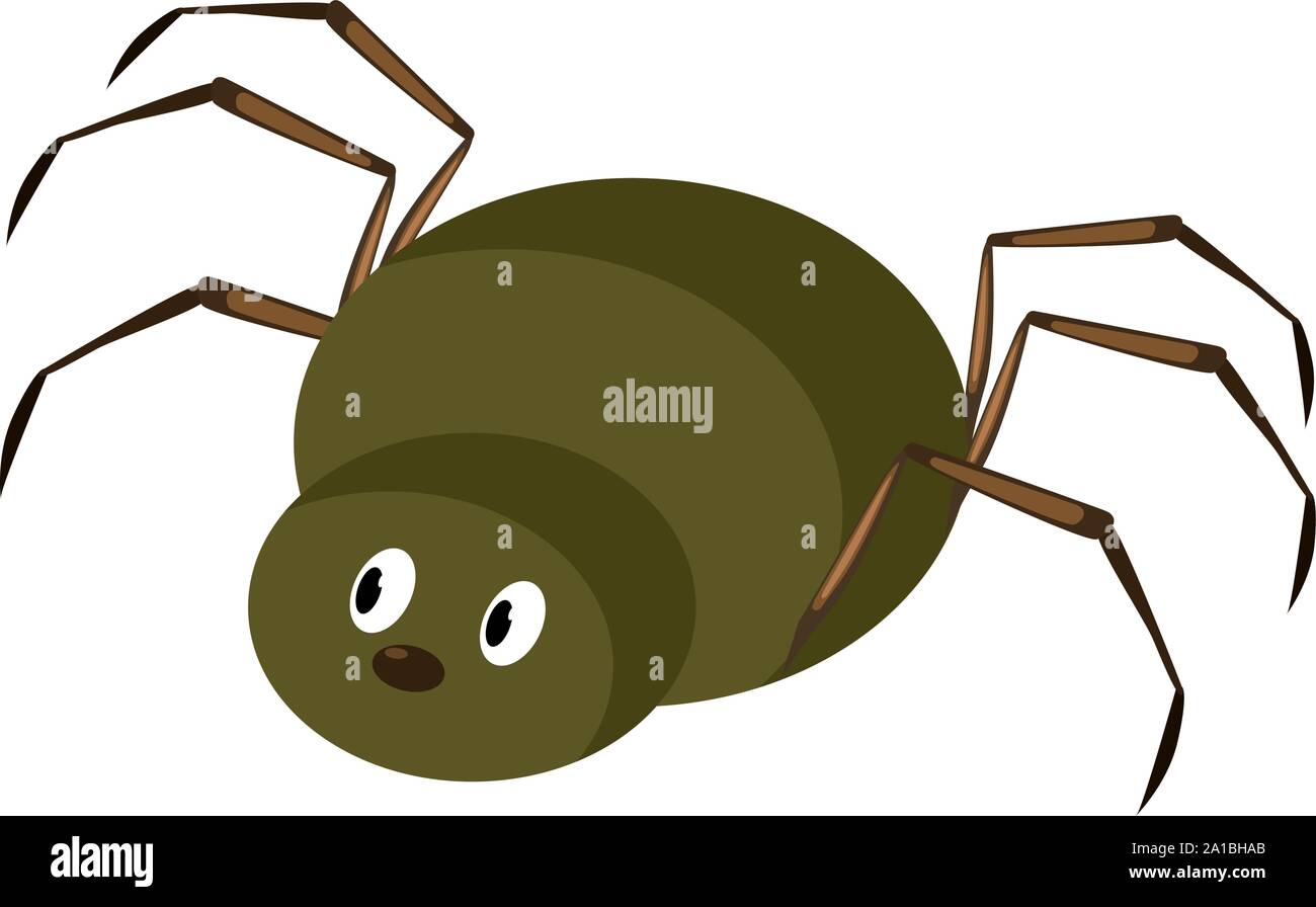 Green spider, illustration, vector on white background Stock Vector ...