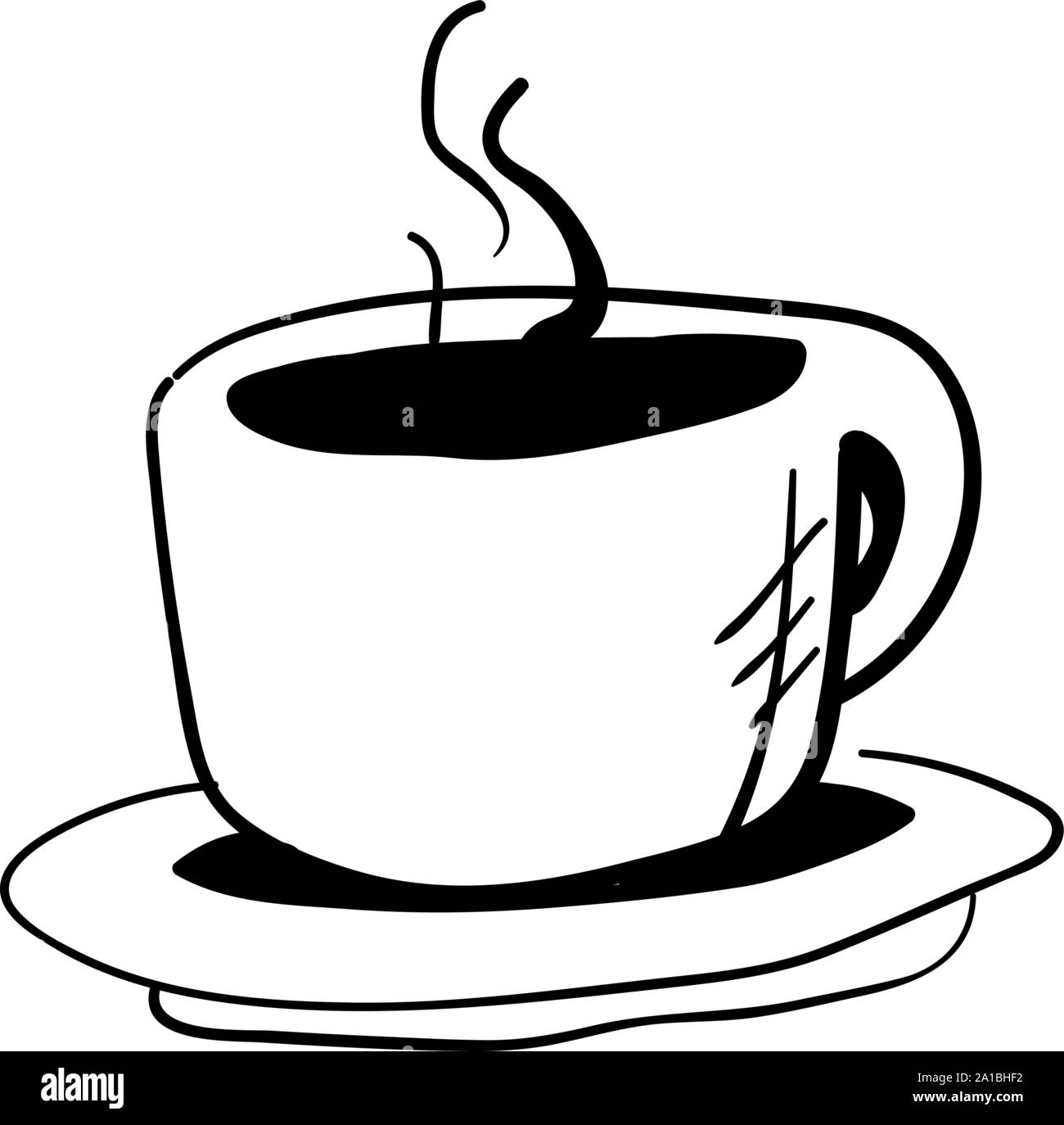 Cartoon coffee shop on white Black and White Stock Photos & Images - Alamy