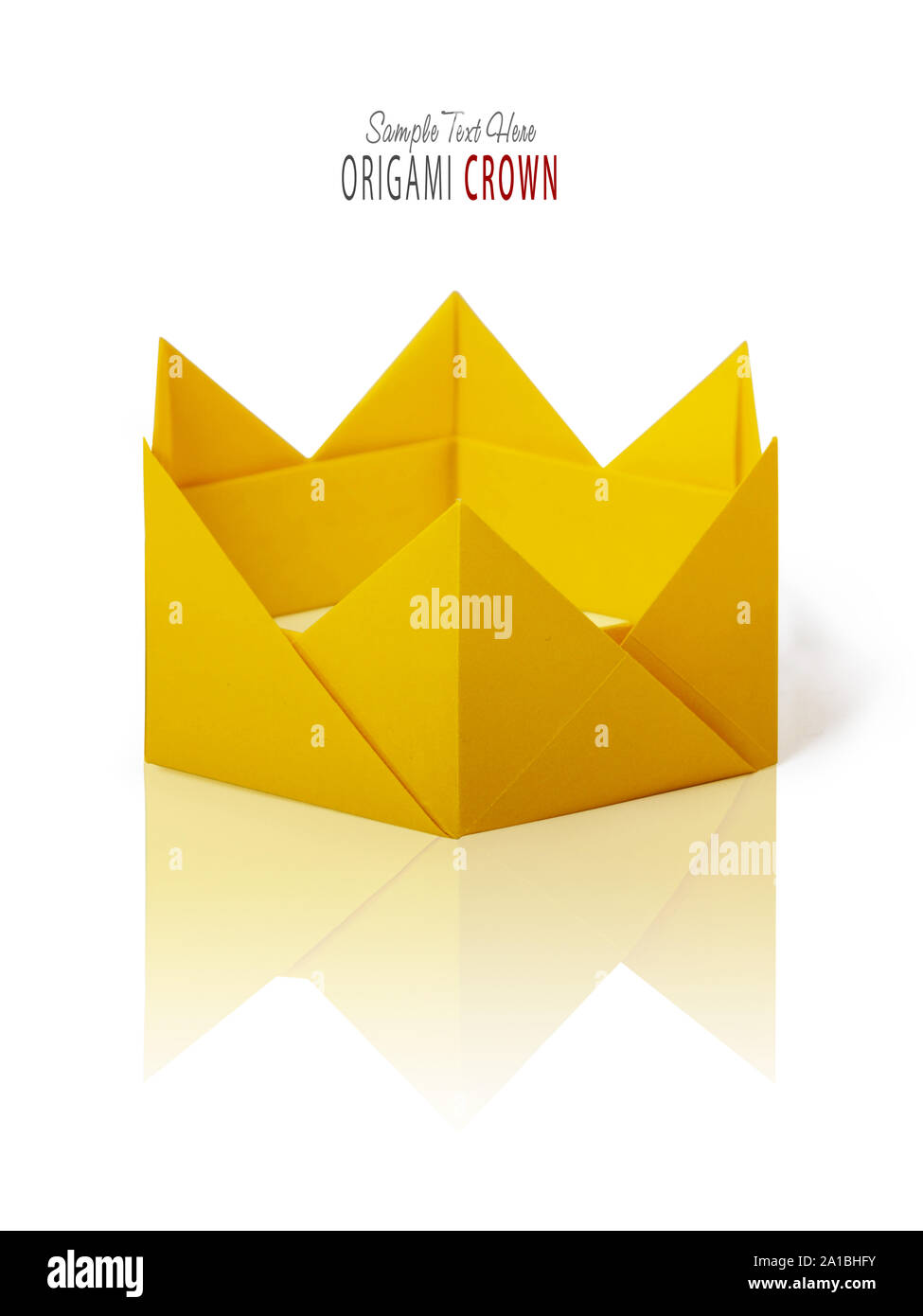 Origami paper crown Stock Photo - Alamy
