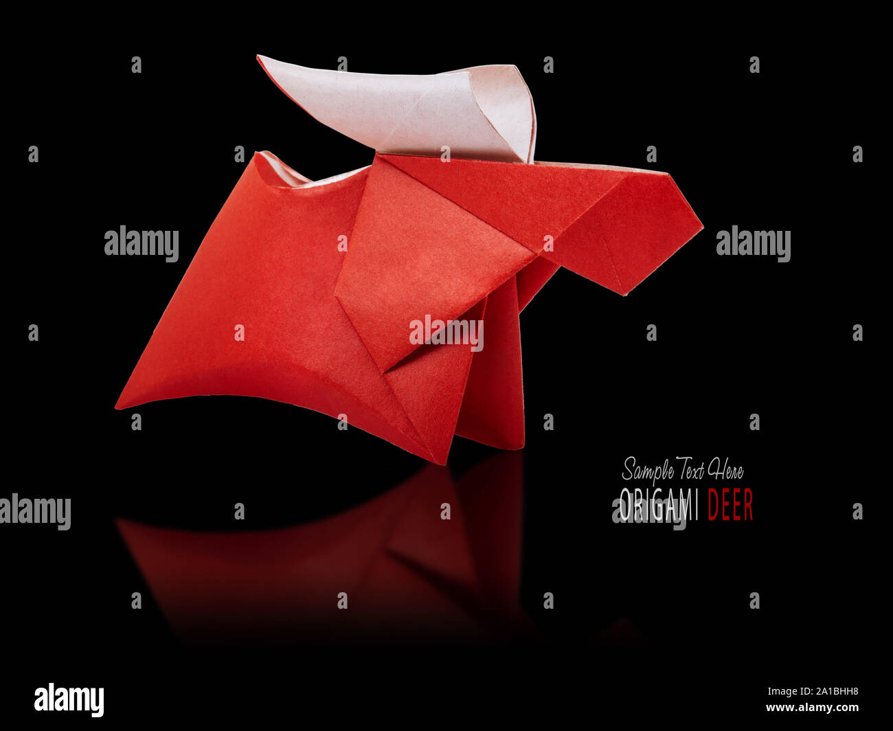 Origami paper red deer Stock Photo - Alamy