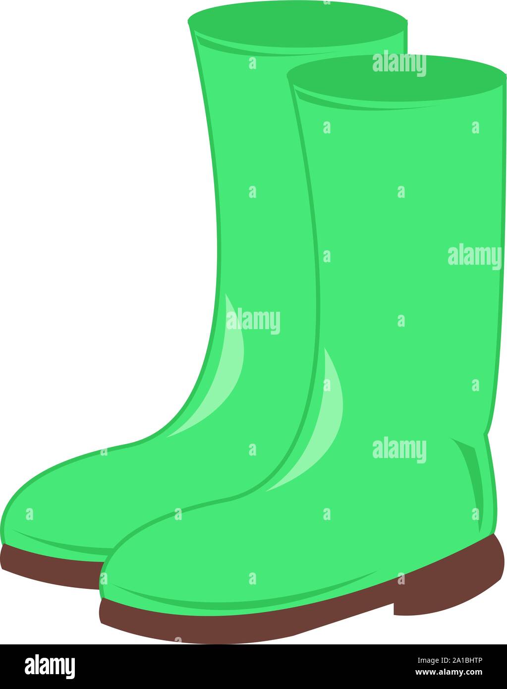 Green boots, illustration, vector on white background Stock Vector ...