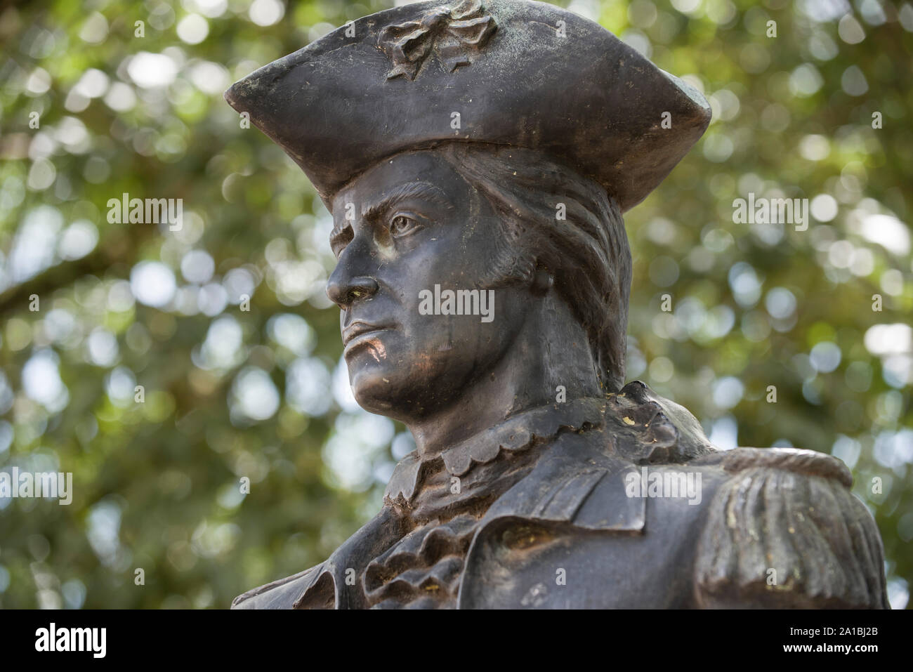 Tiradentes, Minas Gerais, Brazil - March 08, 2016: Statue of Tiradentes ...
