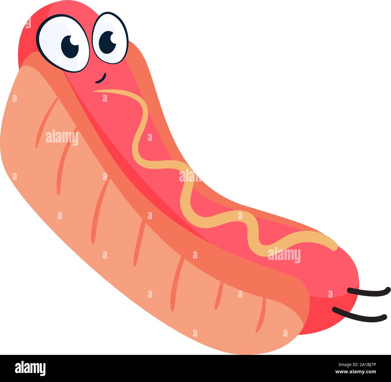 Hot dog, illustration, vector on white background Stock Vector Image ...