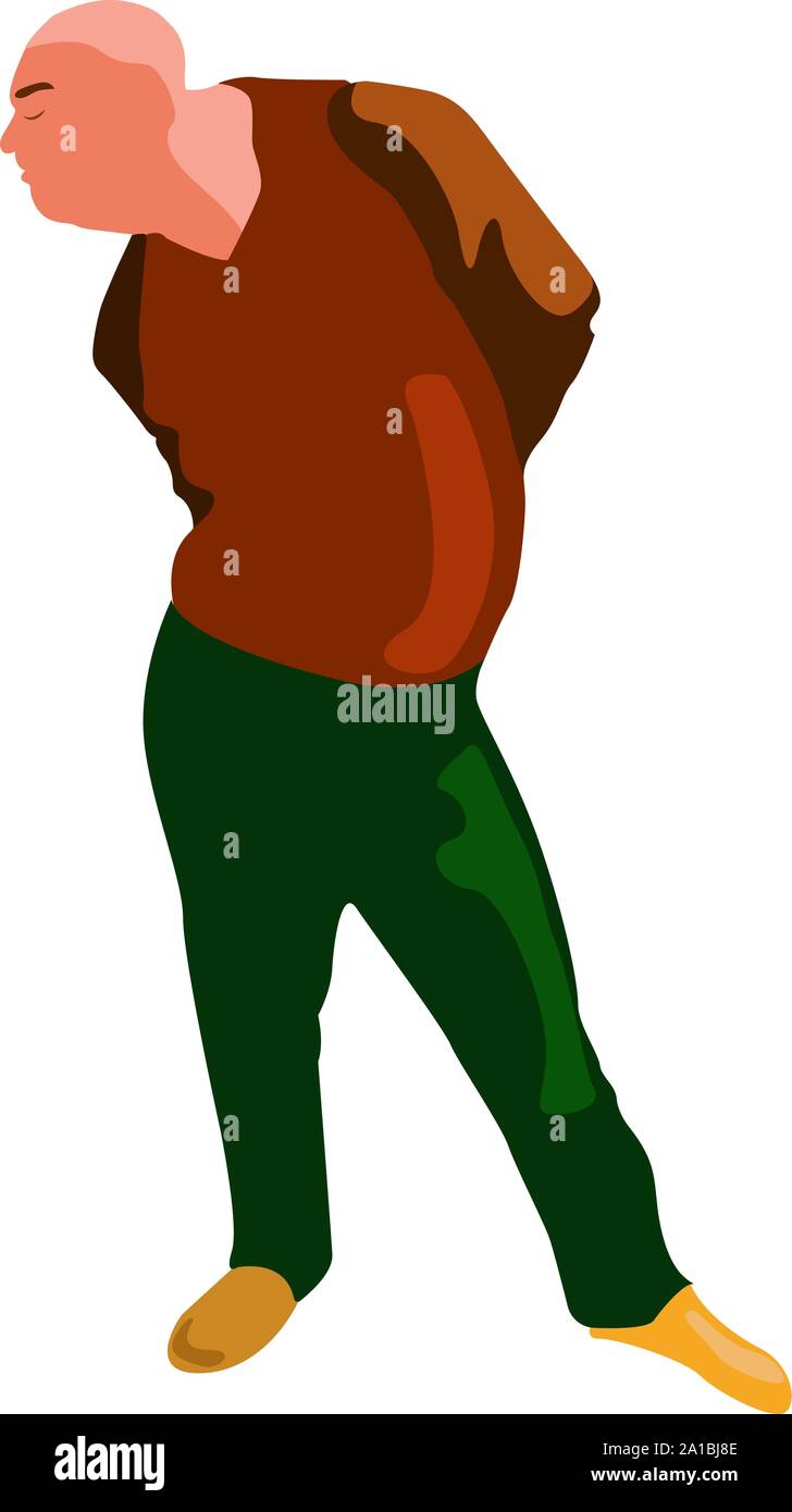 Bald man, illustration, vector on white background Stock Vector Image ...