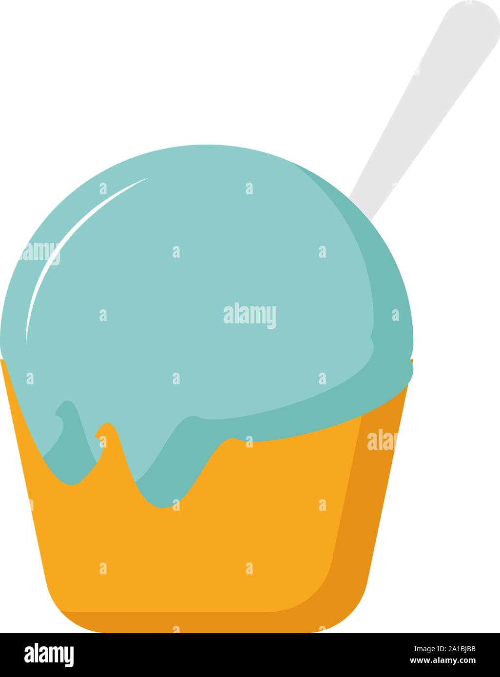 Blue ice cream, illustration, vector on white background Stock Vector ...