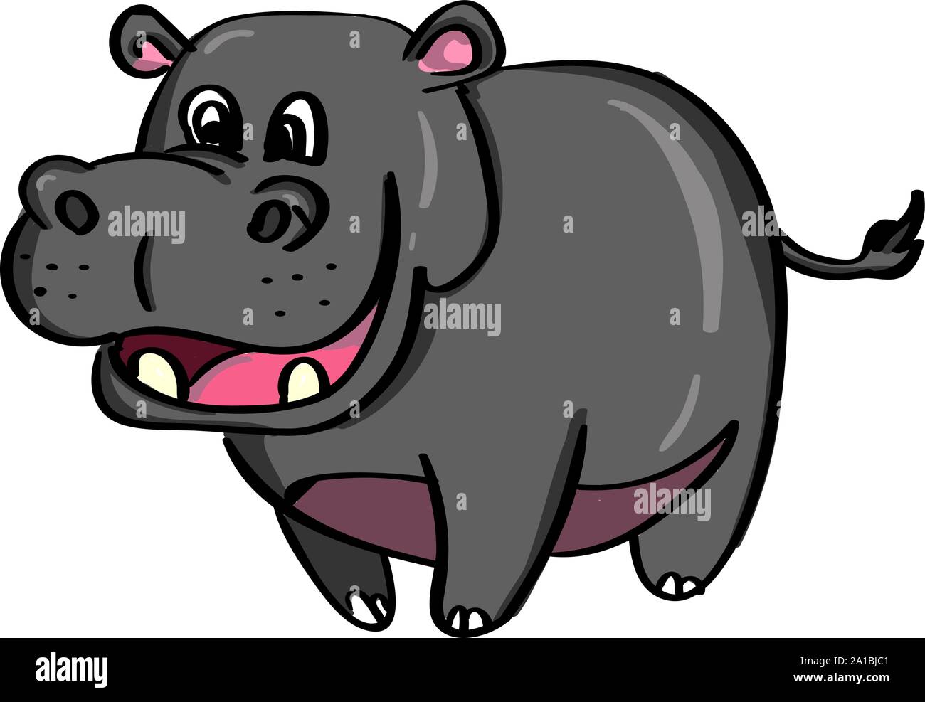 Fat hippo, illustration, vector on white background Stock Vector Image ...