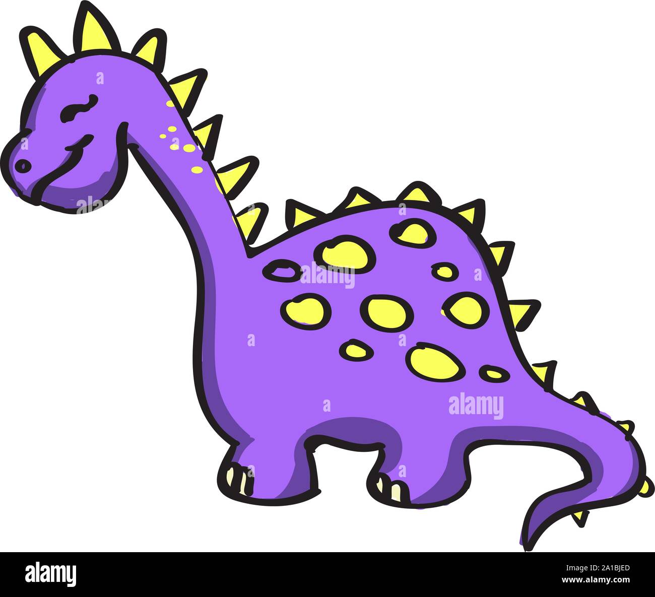 Cute Cartoon Purple Dinosaur