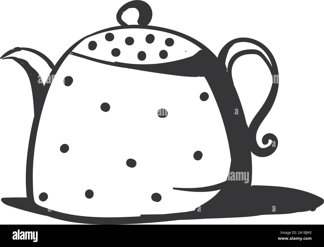 Teapot drawing, illustration, vector on white background Stock Vector ...