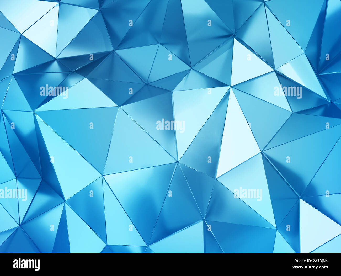 Geometric three dimensional metal blue background Stock Photo - Alamy