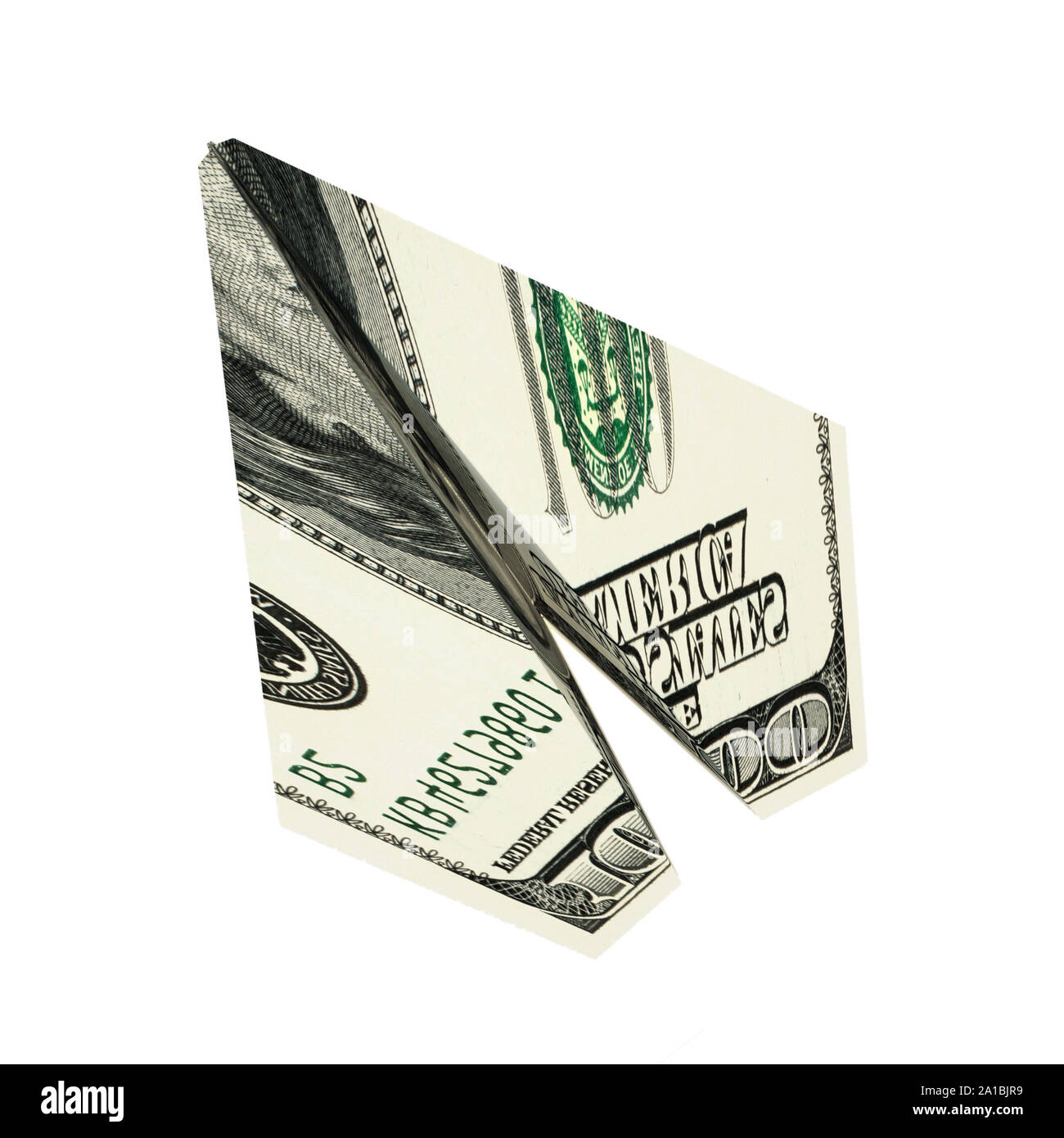 Illustration money dollars airplane fly on isolated white background ...