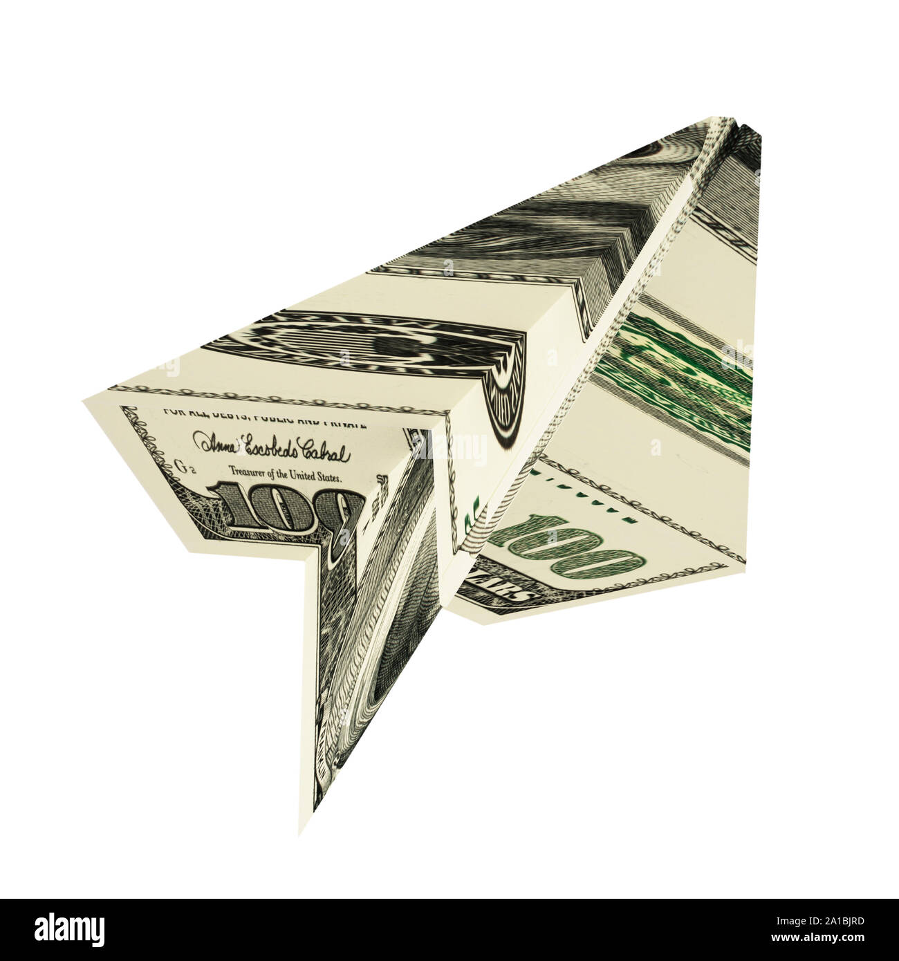 Illustration money dollars airplane fly on isolated white background ...