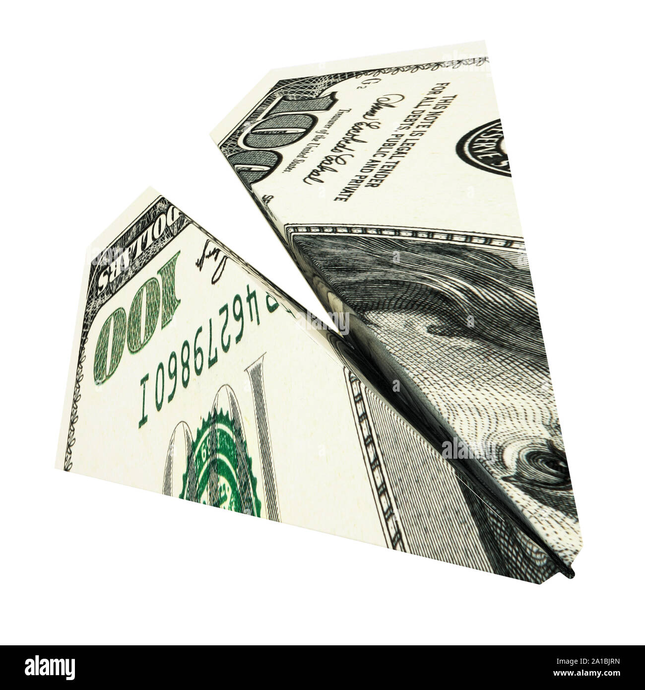 Illustration money dollars airplane fly on isolated white background ...