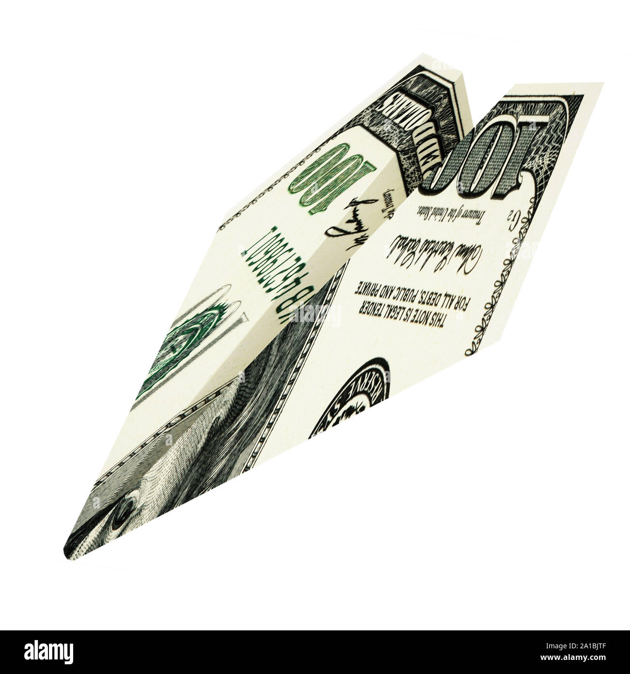 Illustration money dollars airplane fly on isolated white background ...