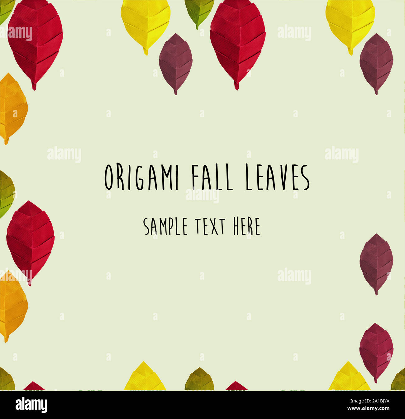 Origami autumn leaves Stock Photo - Alamy