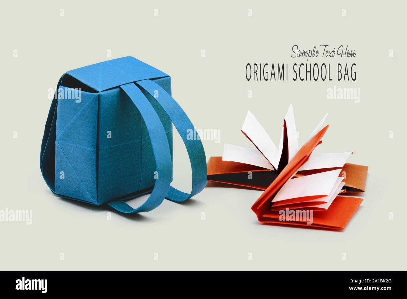 Origami school backpack Stock Photo - Alamy