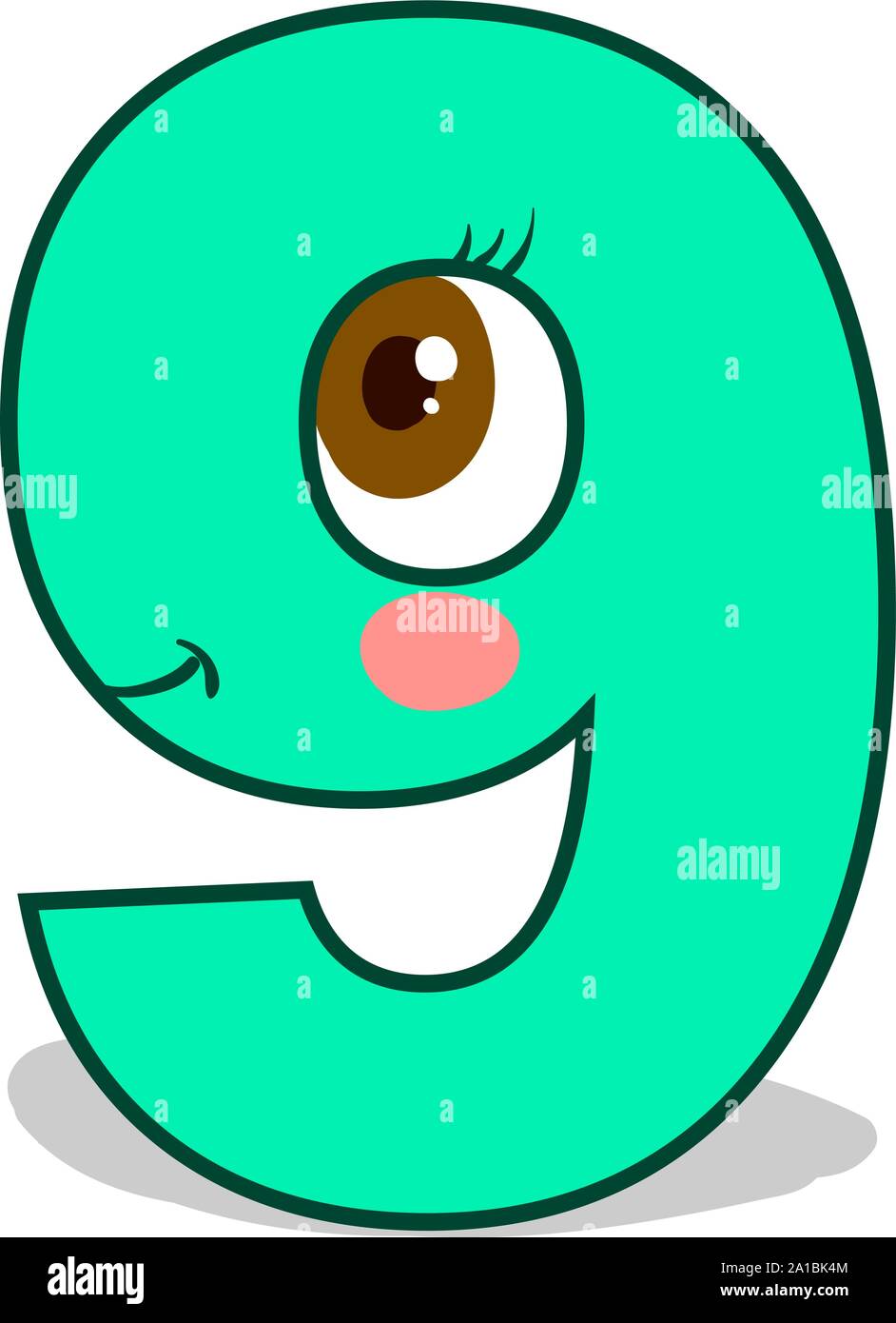 Number 9, illustration, vector on white background Stock Vector Image ...