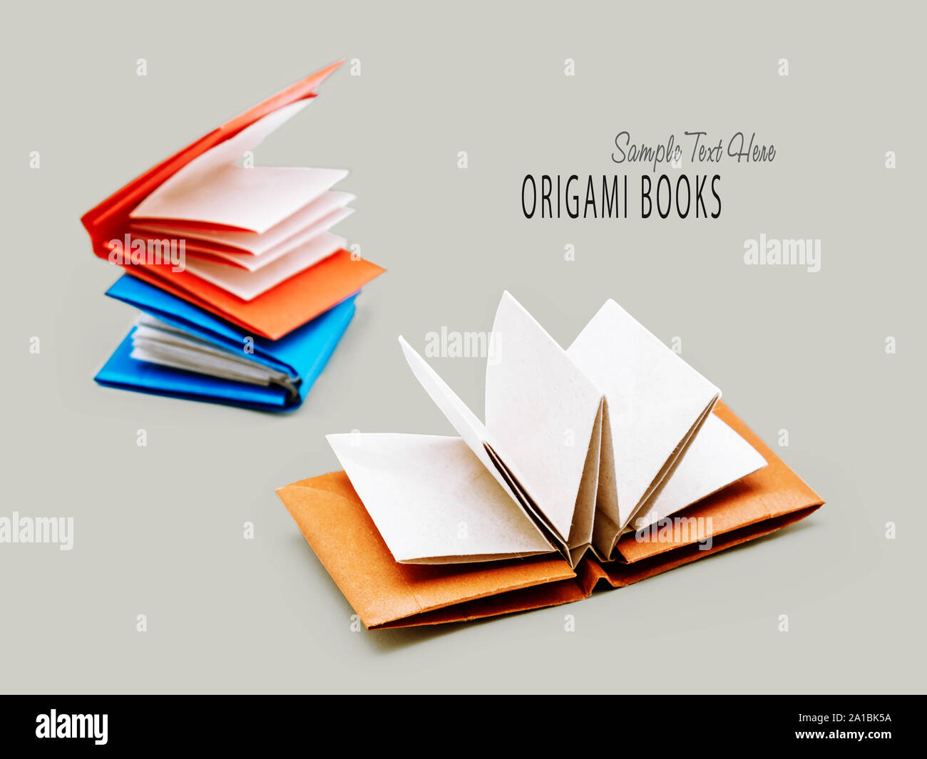 Origami paper books Stock Photo - Alamy