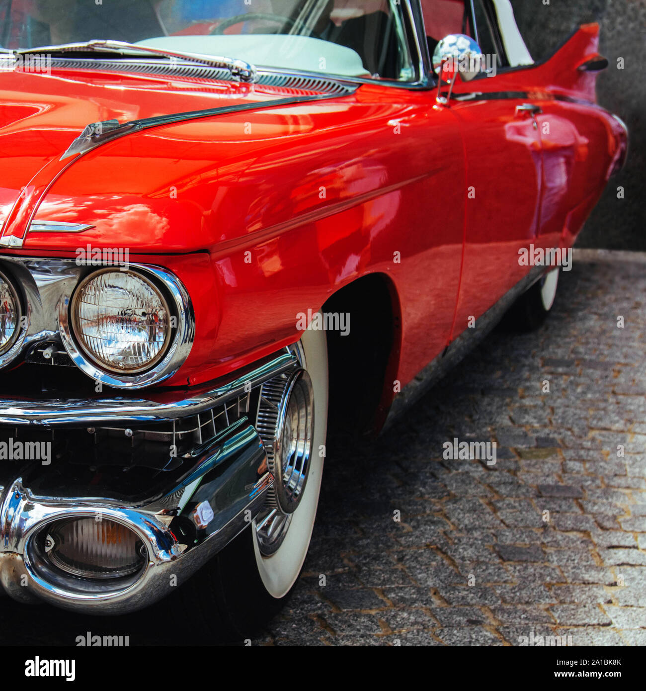 Vintage red retro automobile Stock Photo - Alamy