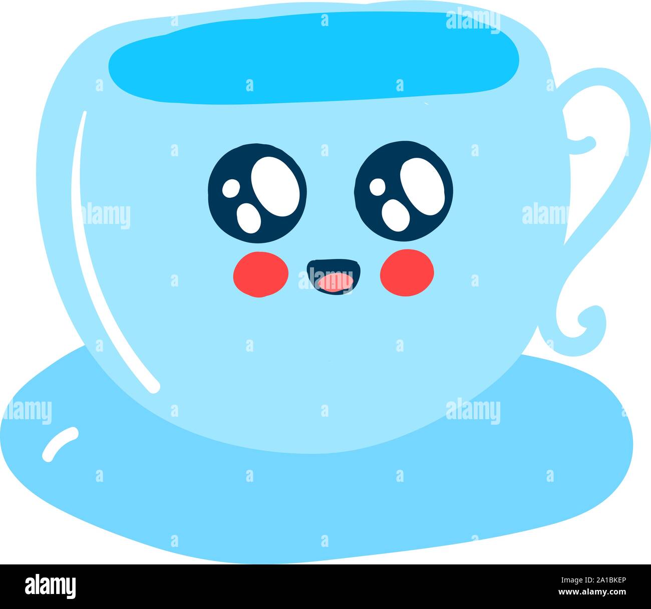 Cute cup of coffee, illustration, vector on white background Stock ...
