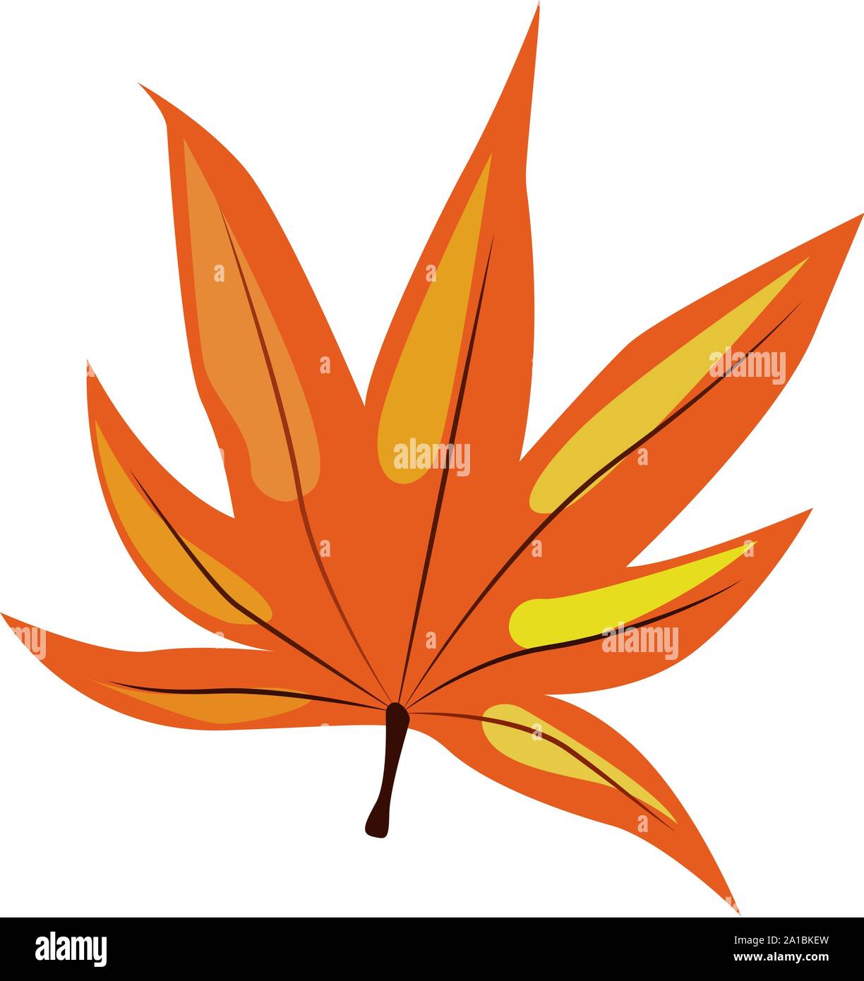 Orange leaf, illustration, vector on white background Stock Vector ...