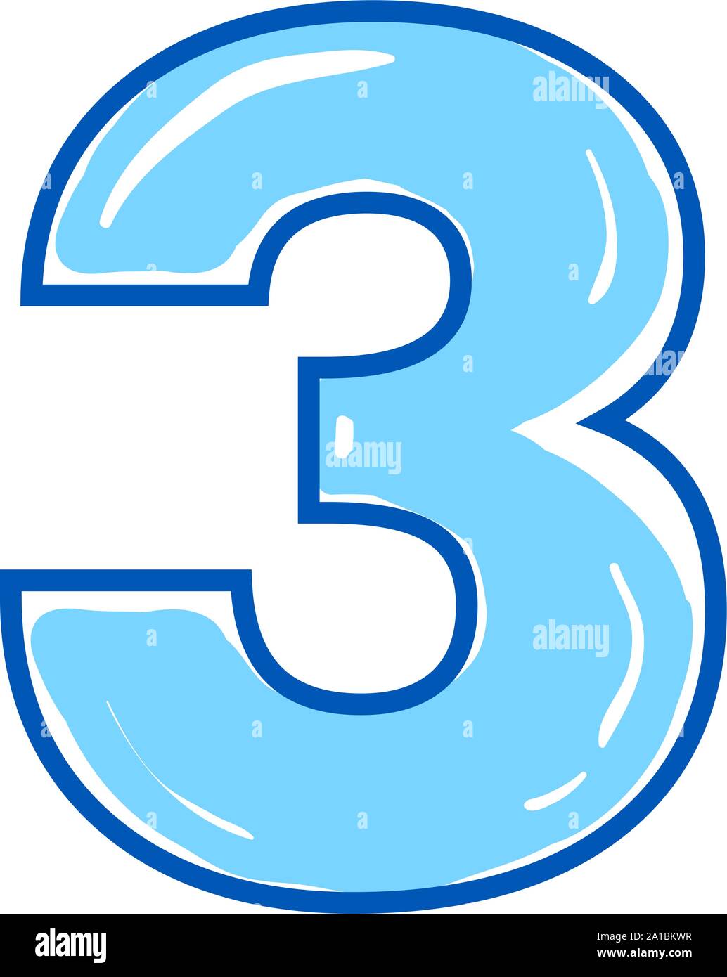 Number 3, illustration, vector on white background Stock Vector Image ...