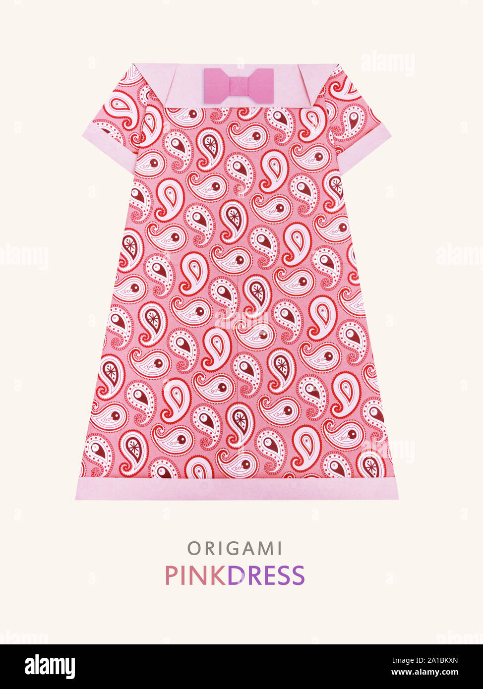 Origami pink trapeze dress Stock Photo - Alamy