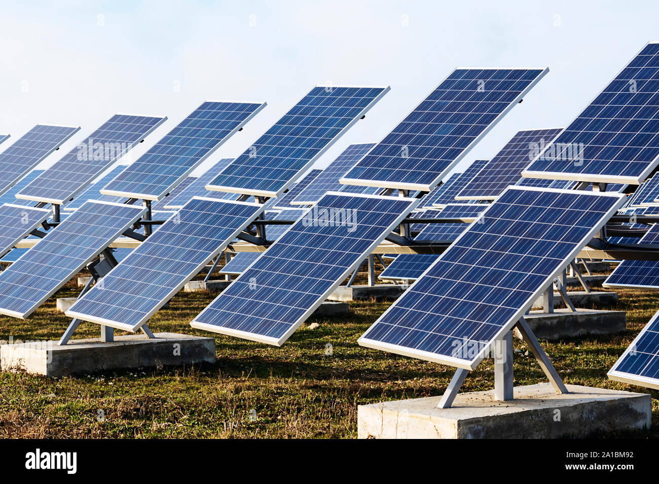 solar batteries field Stock Photo - Alamy